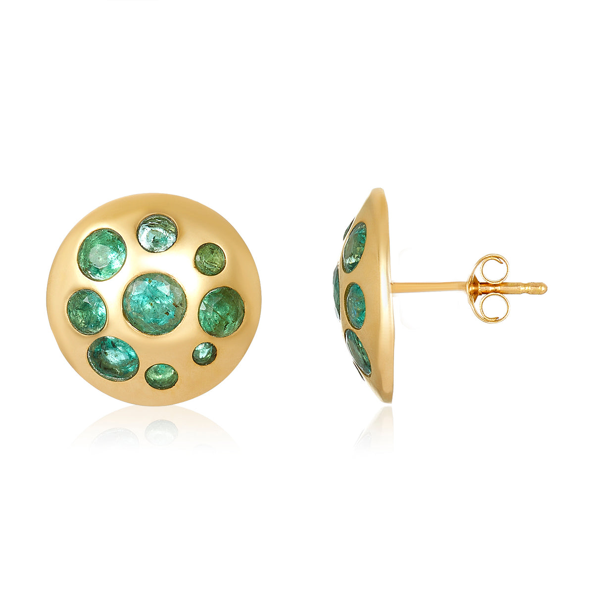 Emerald Shield studs in 14k – Mabel Chong