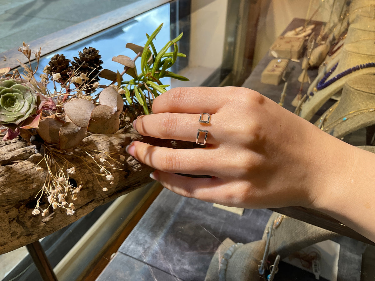 Open End Diamond Sector Ring – Mabel Chong