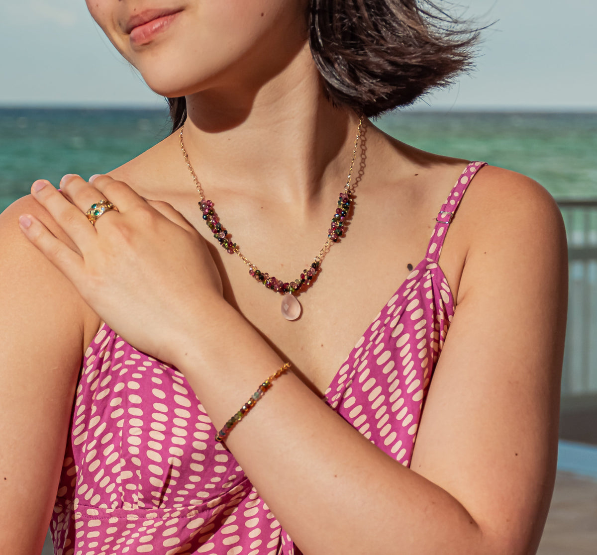 Tourmaline Stretchy Bracelet – Mabel Chong