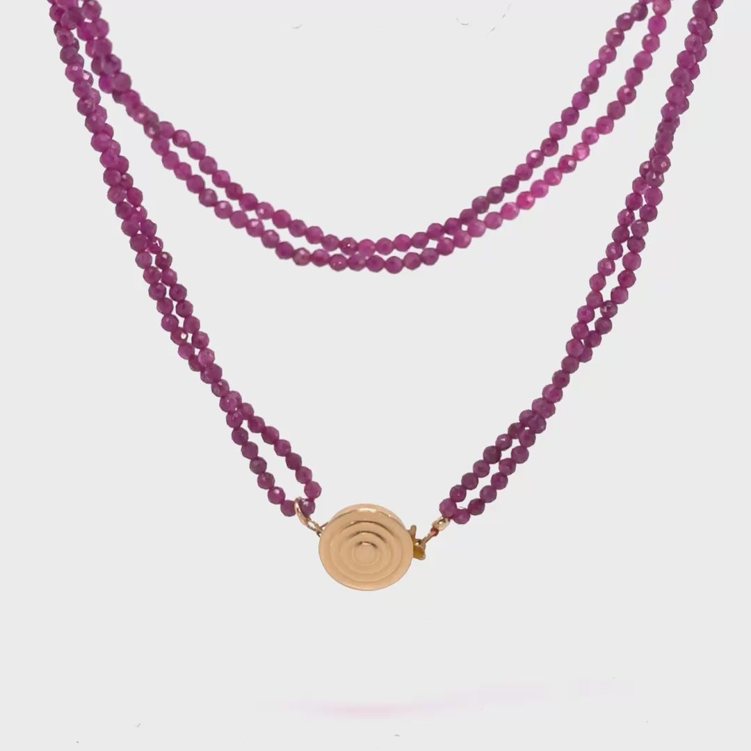 Double Strand Ruby Spiral Clasp Necklace – Mabel Chong