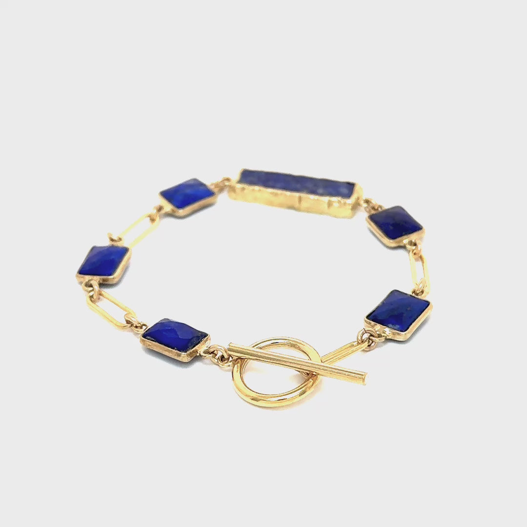 Lapis Slice Bracelet Toggle Bracelet – Mabel Chong