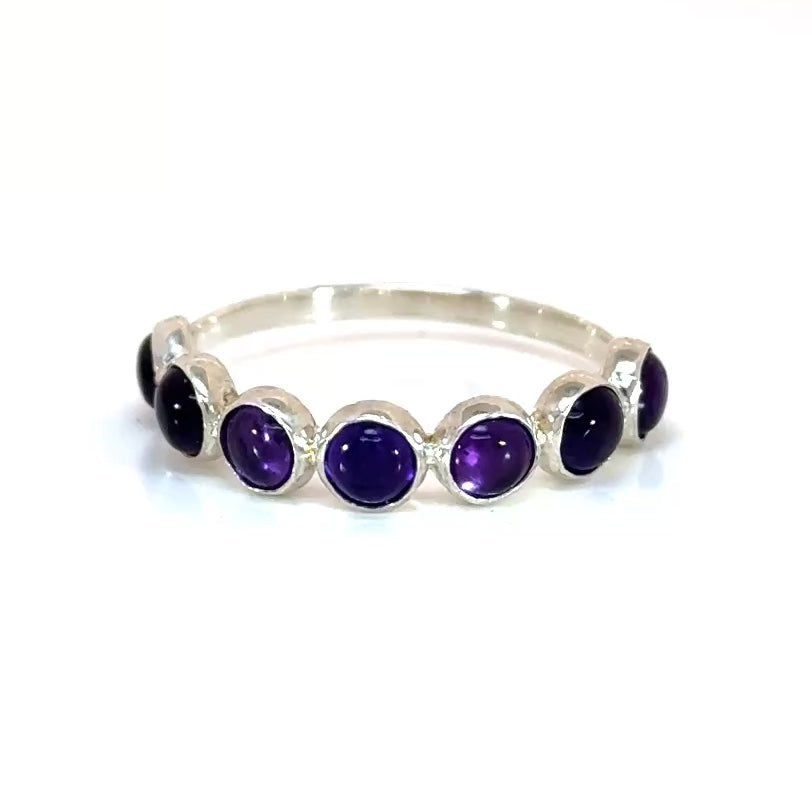 Amethyst Cabochon Beaded Ring – Mabel Chong