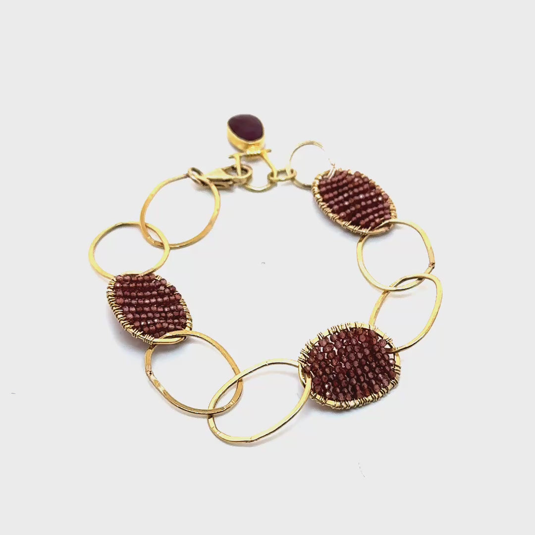 Woven Garnet Bracelet With Ruby Charm – Mabel Chong