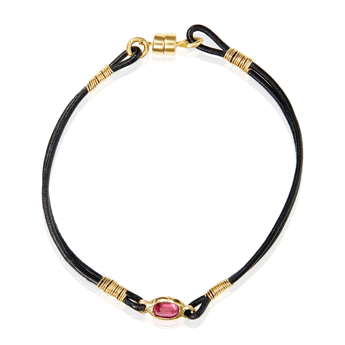 Petite Ruby Double Thin Leather Bracelet – Mabel Chong