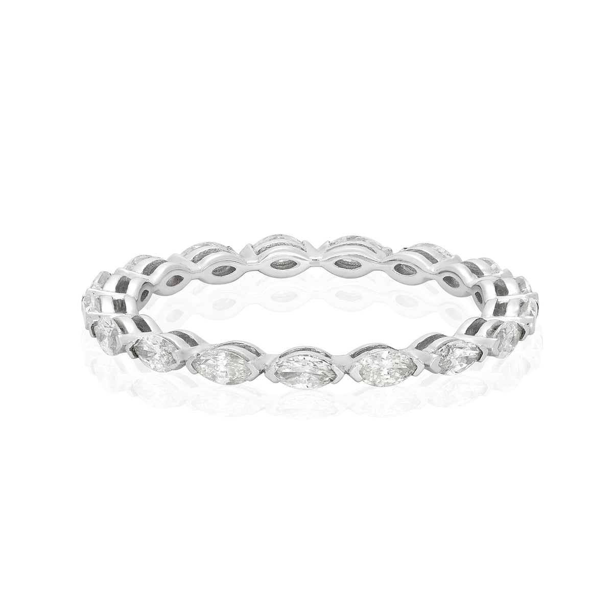 Marquise diamond all around ring 14k white gold – Mabel Chong