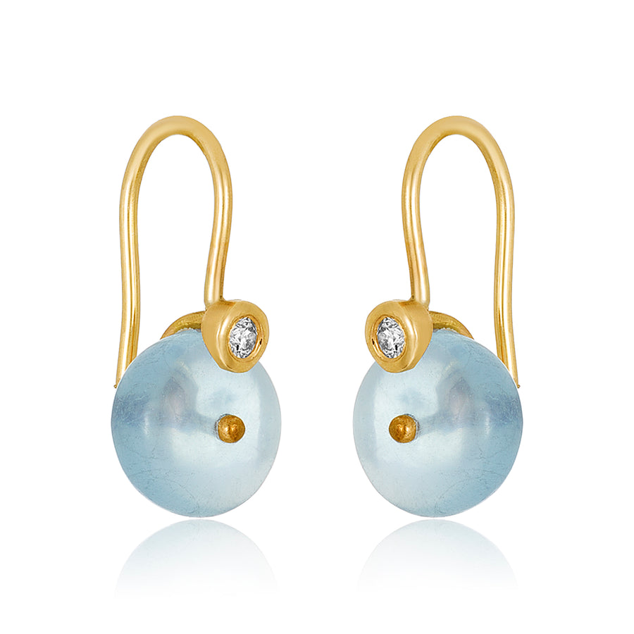 Aqua Donut Diamond Earrings in 14k – Mabel Chong