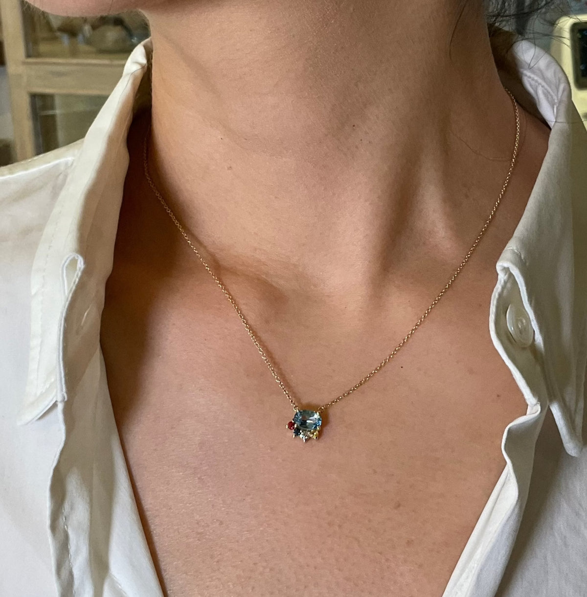 Organic Flare Diamond Necklace 14k – Mabel Chong