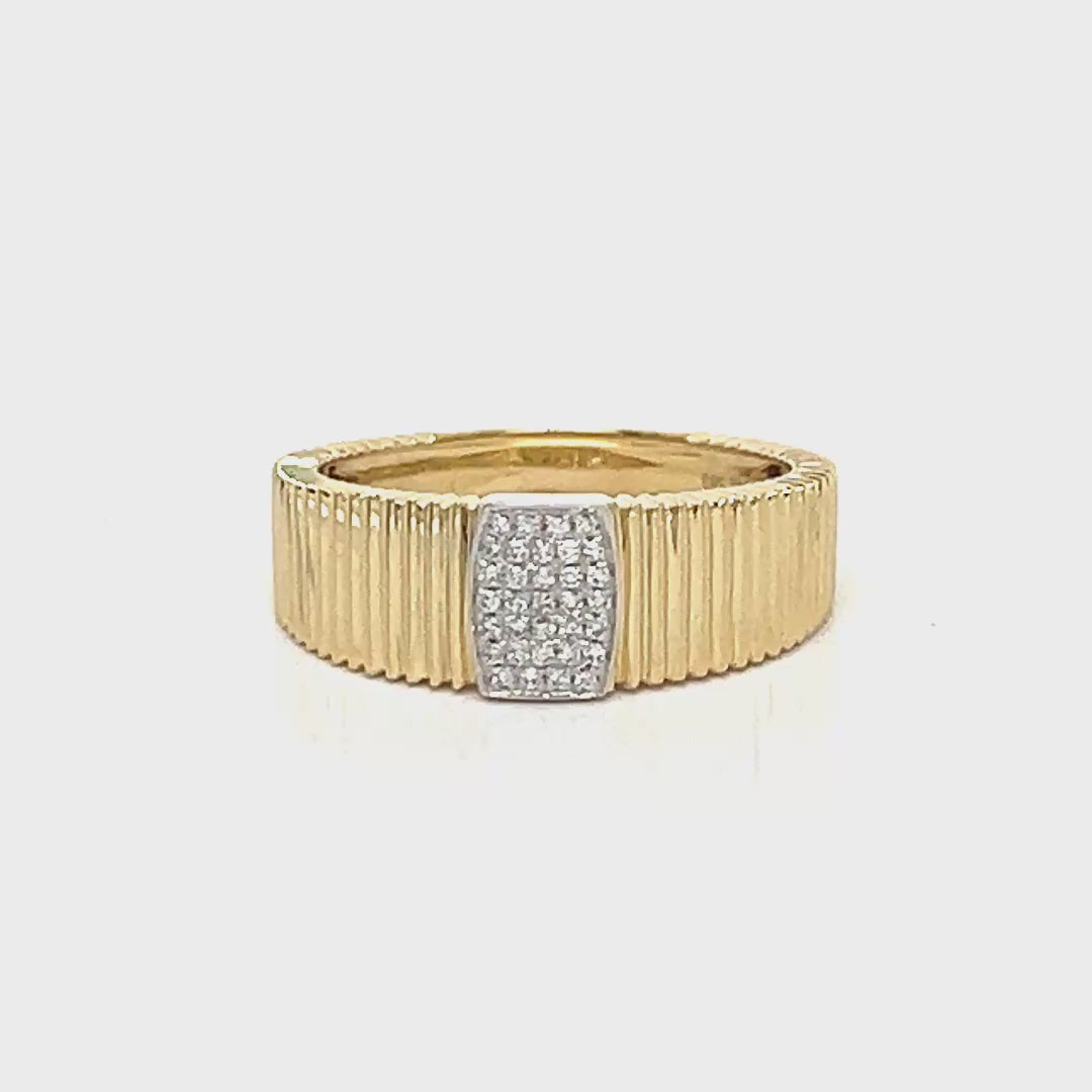 Rectangle Pave Diamond Center Stripe Ring 14k Gold – Mabel Chong