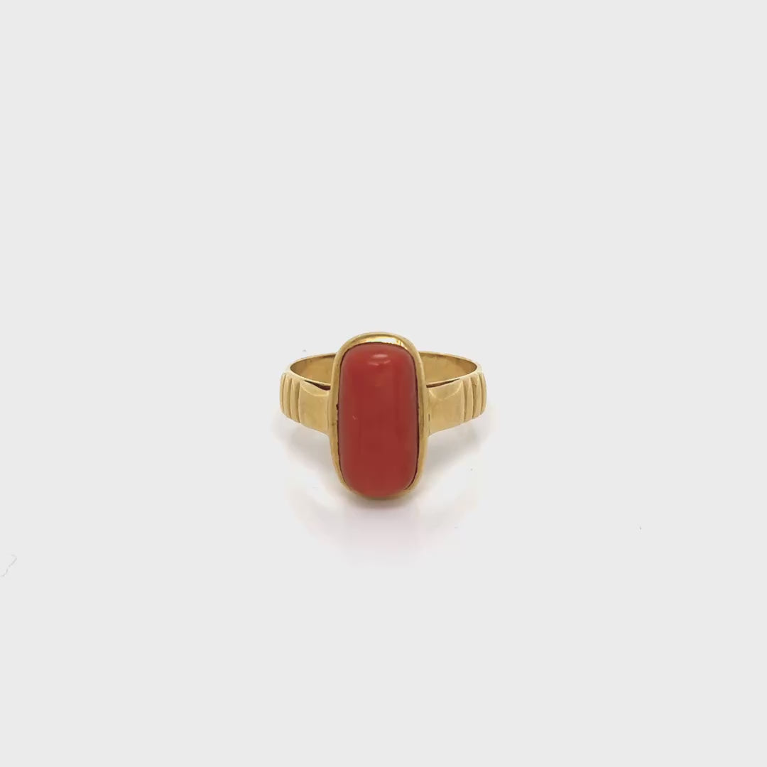Coral Bold Gold Ring 18k – Mabel Chong