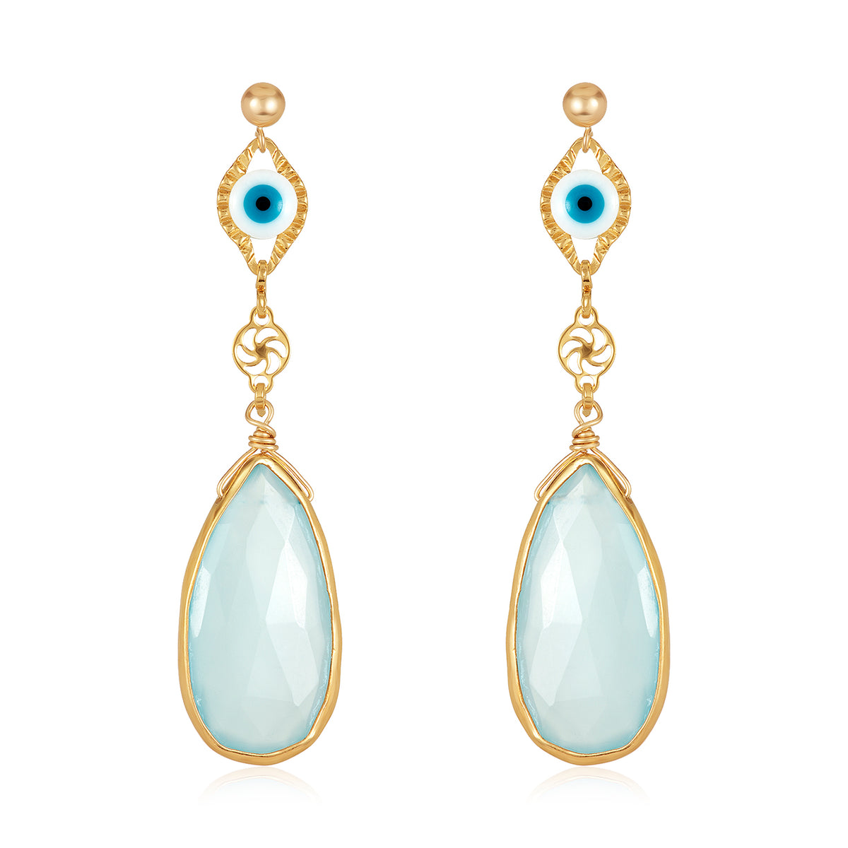 Evil Eye Gem Drop Earrings – Mabel Chong
