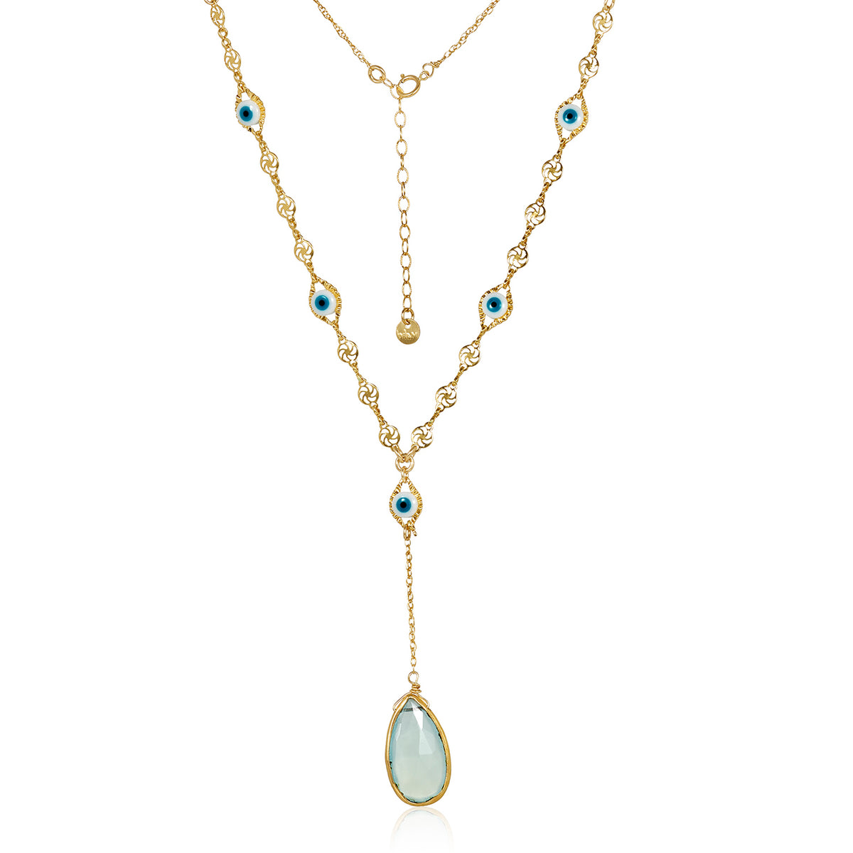 Evil Eye Gem Drop Necklace – Mabel Chong