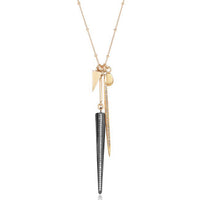 Pave Double Diamond Spike Necklace – Mabel Chong